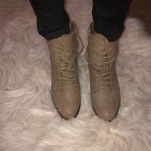 Shoes | Stone Lace Up Bootie | Poshmark